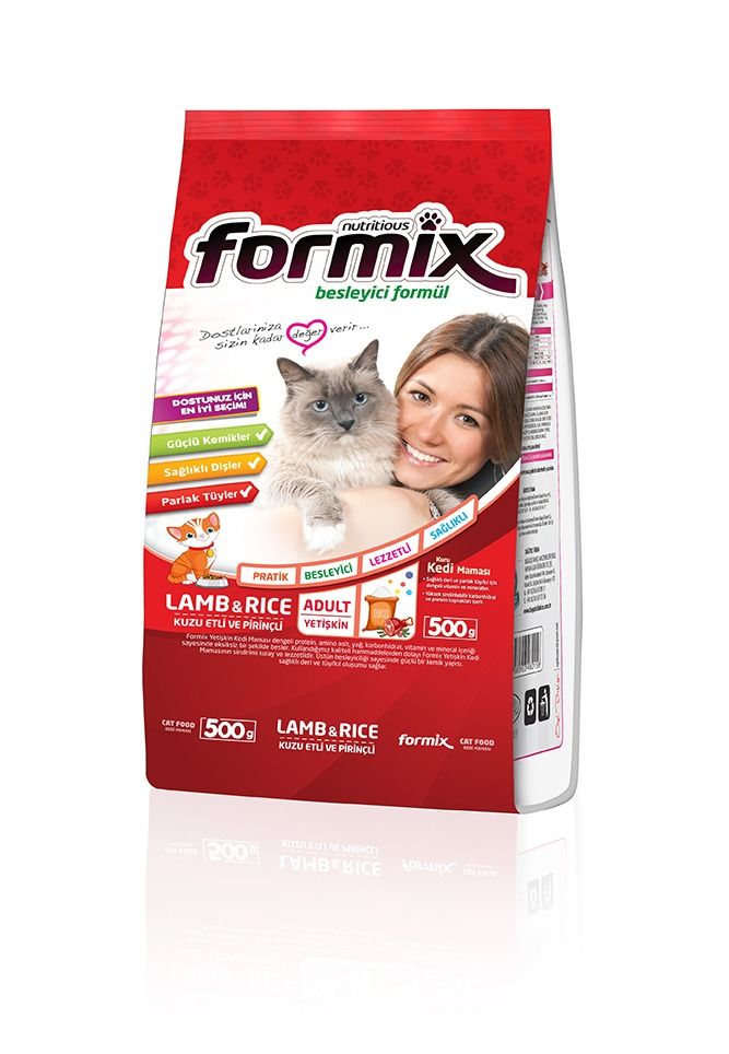 Formix Kuzu Etli ve Pirinçli Yetişkin Kedi Maması 500 Gr