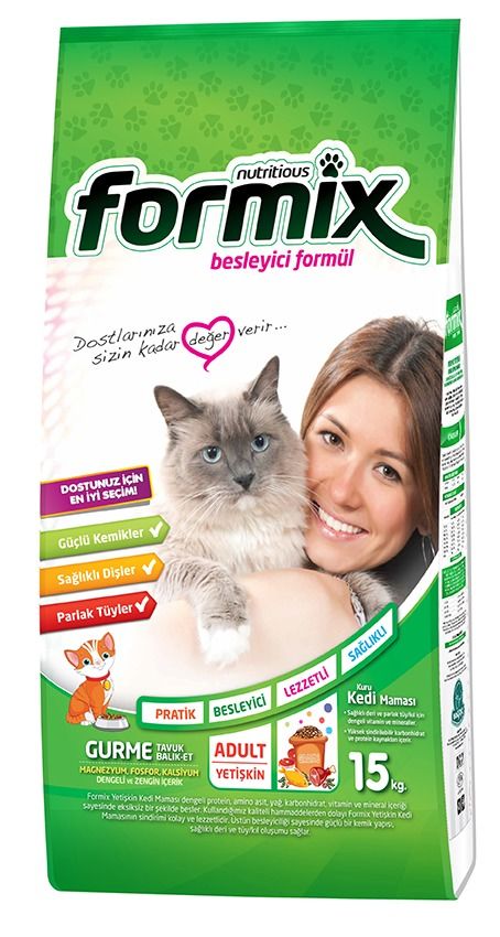 Formix Gurme Tavuk Balık Et Yetişkin Kedi Maması 15 Kg