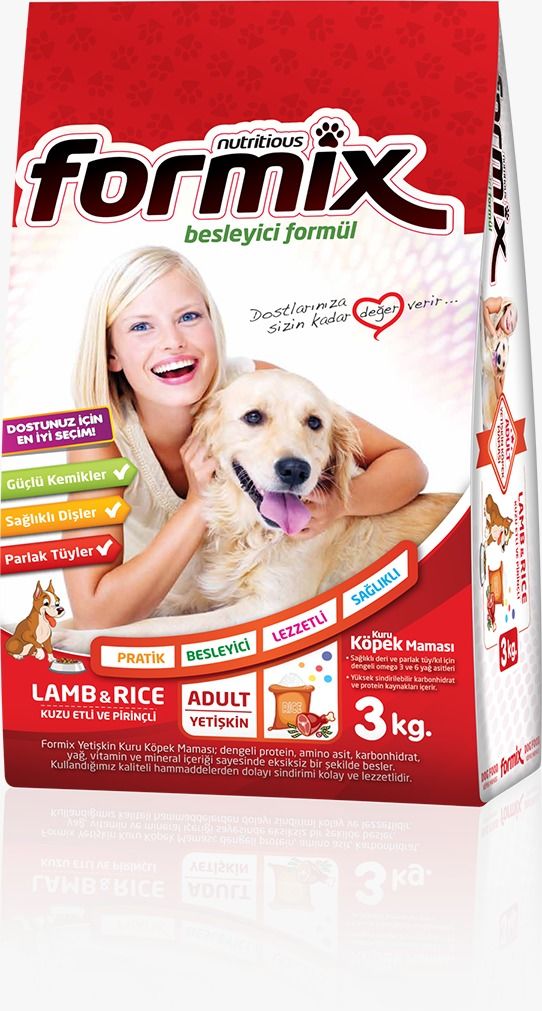 Formix Kuzu Etli ve Pirinçli Yetişkin Köpek Maması 3 Kg